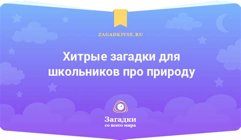 8 хитрых загадок для школьников про природу. Все загадки с ответами.