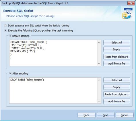 Back Up MySQL Databases To The SQL Files Automatic Backup Scheduler