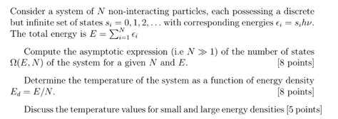Consider A System Of N Non Interacting Particles Chegg