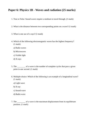 Edexcel Entry Level Science Curriculum Complete Questions And Answers