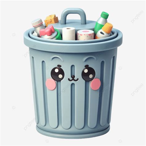 귀여운 쓰레기통 벡터 일러스트 레이 션 흰색 배경에 고립 된 만화 스타일 흰색 배경에 고립 된 만화에서 귀여운 쓰레기통 벡터 일러스트 레이 션 흰색 배경에 고립 된