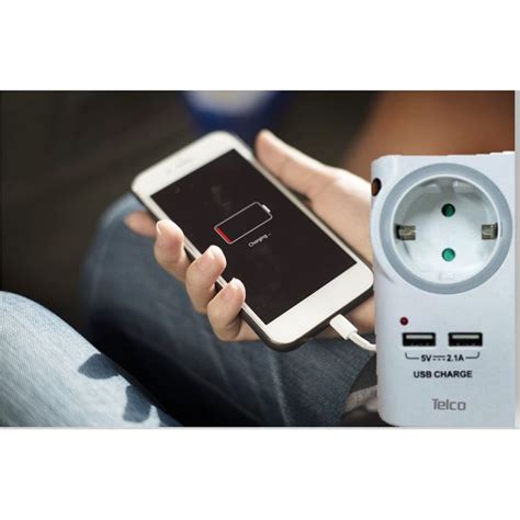 Πρίζα σούκο με 2 θύρες φόρτισης Usb 2 1a και φωτάκι νυκτός με αισθητήρα