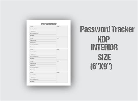 Premium Vector Password Tracker Template