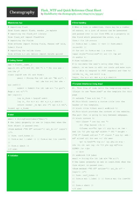 Flaskwtf And Quick Reference Cheat Sheet By Khalidhariry Download