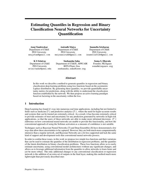 Pdf Estimating Quantiles In Regression And Binary Classification