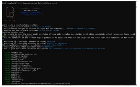 spfx extension adding custom header and footer to sharepoint site by