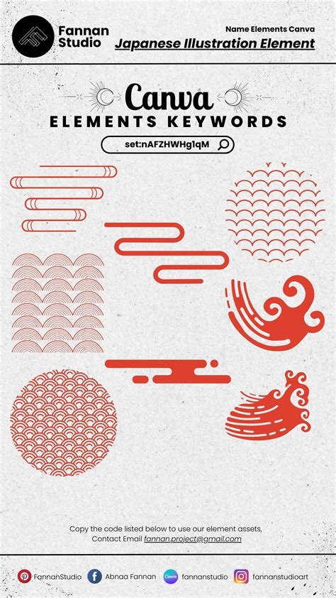 Canva Element Keyword Collection By Fannan Studio Japanese Illustration Element Set NAF In