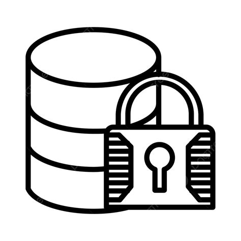 Database Line Icon Vector Data Lock Privacy PNG And Vector With Transparent Background For