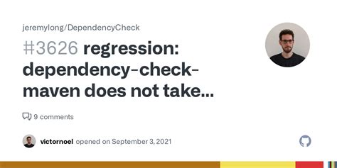 regression dependency check maven does not take dependencies