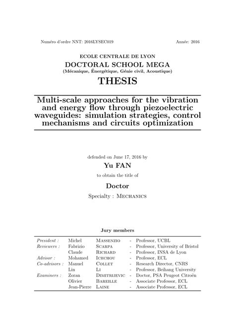 Pdf Multi Scale Approaches For The Vibration And Energy Flow Through