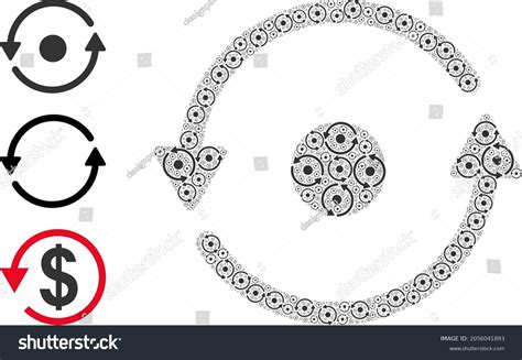 Itself Recursion Collage Rotation Vector Rotation Stock Vector Royalty