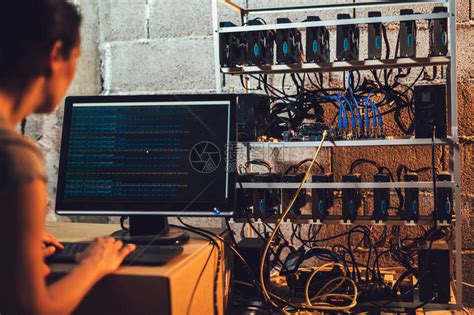 程序员将加密货币挖矿设备调整为最佳操高清图片下载 正版图片503497291 摄图网