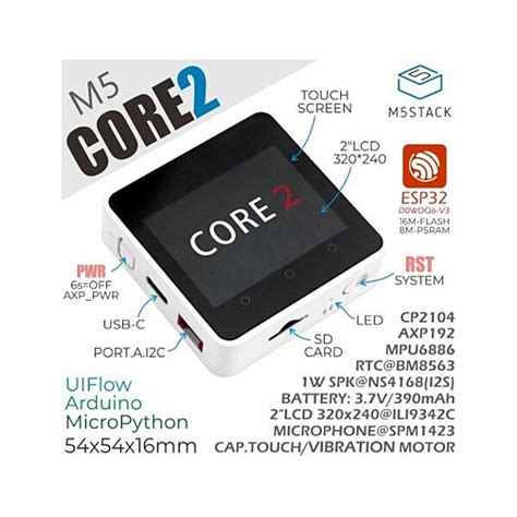 core2 m5stack kit de desenvolvimento de iot dual core esp32 c ecrã touch