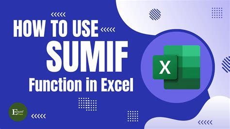 How To Use Sumif Function In Excel Youtube