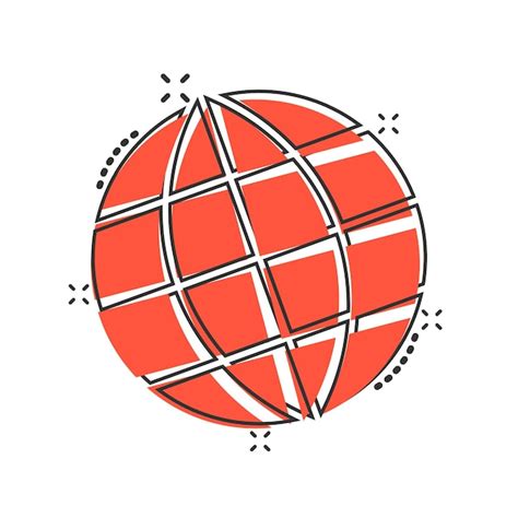 Иконка планеты земля в стиле комиксов глобус географический вектор иллюстрации шаржа на белом