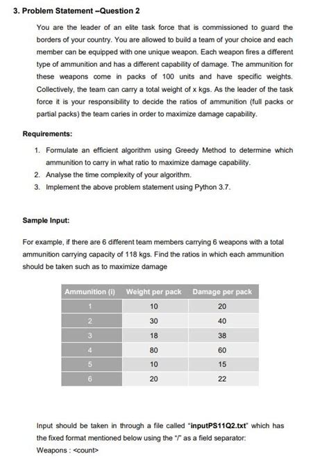 Solved 3 Problem Statement Question 2 You Are The Leader Of