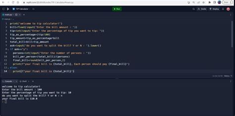 likhit dinesh kunder on linkedin tipcalculator pythonprogramming pythonbegginer beginner…