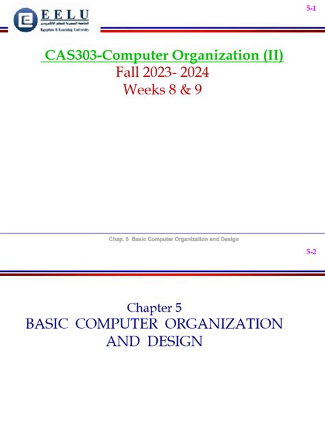 Computer Organization Chapter 5 Lecture 15 Lecture 18 Pdf Central Processing Unit