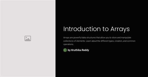 Introduction To Arrays