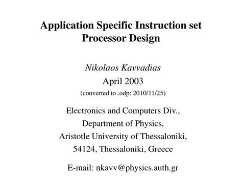 Ppt Application Specific Instruction Set Processor Design Powerpoint Presentation Id4760219