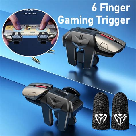 G21 Mobile Phone Game Trigger Gamepad Joystick 6 Finger Aim Shooting L1