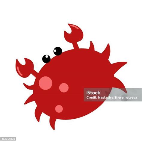 어린이 책 잡지 배너 스티커에 대한 귀여운 일러스트 레드 게 그림 만화 게 가공의 인물에 대한 스톡 벡터 아트 및 기타 이미지 가공의 인물 갈고리 발톱 갑각류