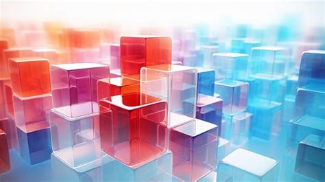 Premium Ai Image Multicolored Translucent Cubes