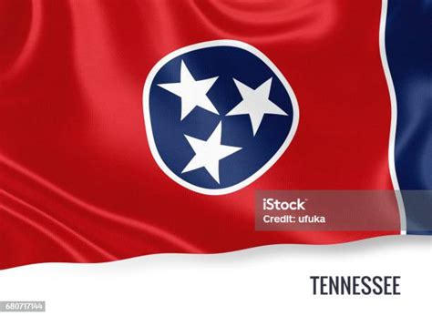 격리 된 흰 바탕에 흔들며 미국 주 테네시 플래그입니다 주 이름 아래 작품 포함입니다 0명에 대한 스톡 사진 및 기타 이미지 0명 3차원 형태 곡선 Istock