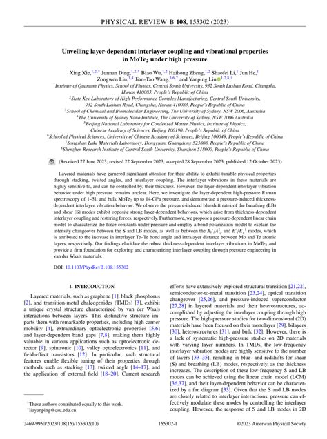 Pdf Unveiling Layer Dependent Interlayer Coupling And Vibrational