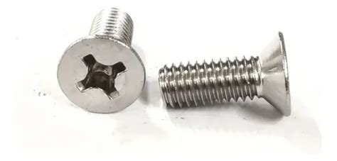 Tornillo Phillips M6 X 16 Mm De Acero Inoxidable De Cabeza Plana 10