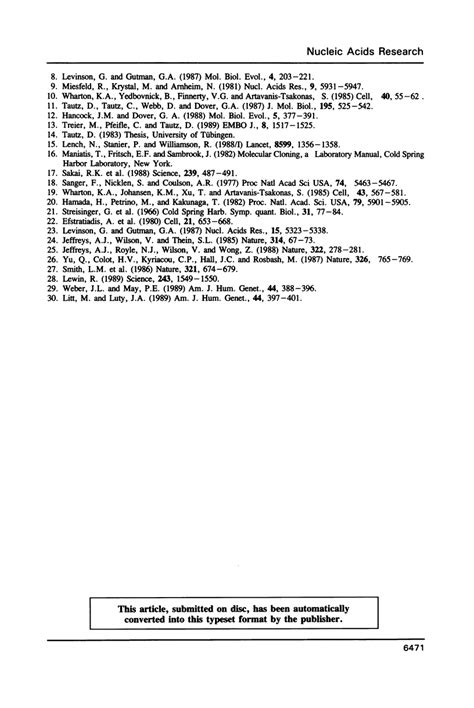 Hypervariability Of Simple Sequences As A General Source For Polymorphic Dna Markers Pmc