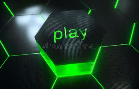 Abstract Futuristic Surface Hexagon Pattern With Light Rays Stock Illustration Illustration Of