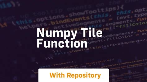 Numpy Tile Function Youtube