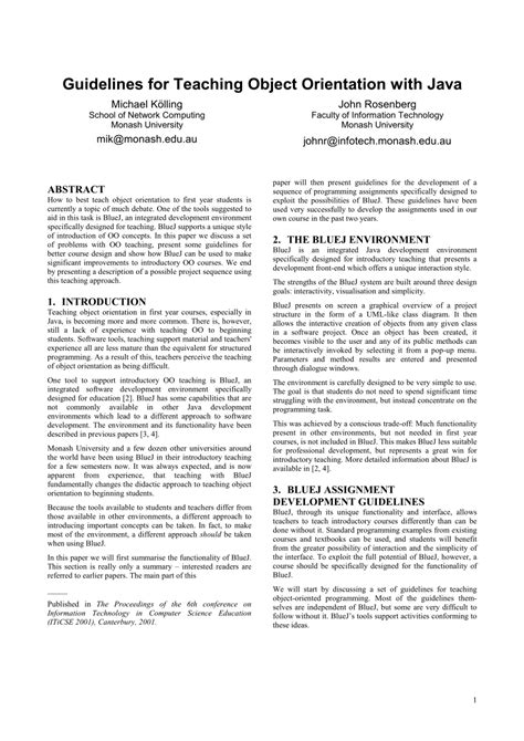 Pdf Guidelines For Teaching Object Orientation With Java