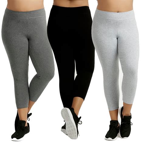 Sofra Ladies Cotton Capri Leggings Plus Size