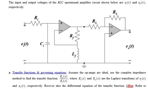 The Input And Output Voltages Of The RLC Operational Chegg Com