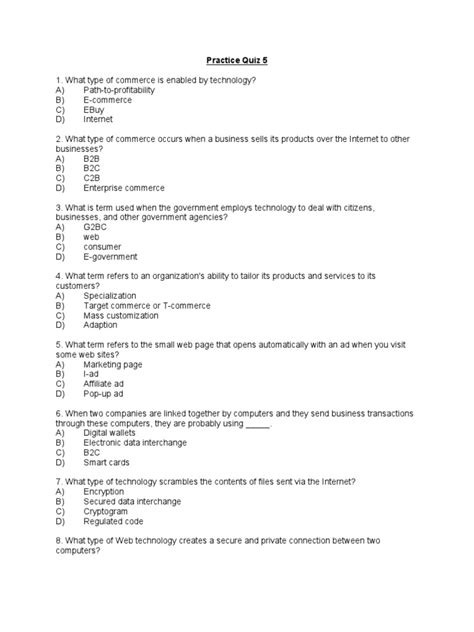 Quiz 05 Pdf Internet Access Computer Network