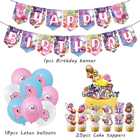 Party Supplies Kirby Cake Topper Gaming Birthday Decorations Video Game