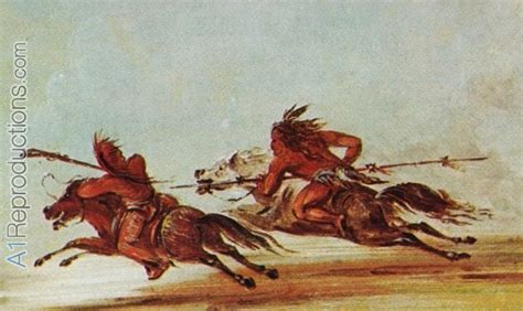 War On The Plains Comanche Right Trying To Lance Osage Warrior By