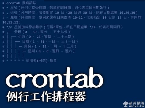 ubuntu：crontab 例行工作排程器 萌芽綜合天地 萌芽網頁