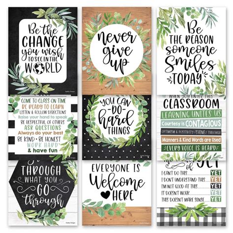 Boho Farmhouse Growth Mindset Classroom Decor Posters Set Of 9