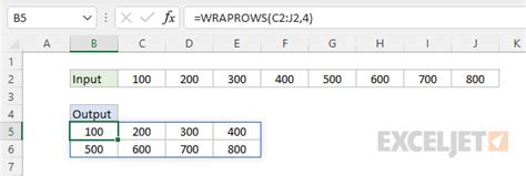 Excel Wraprows Function Exceljet