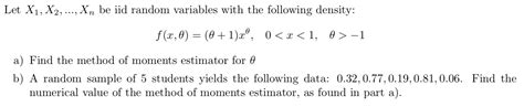 Solved Let X1 X2 Xn Be Iid Random Variables With The
