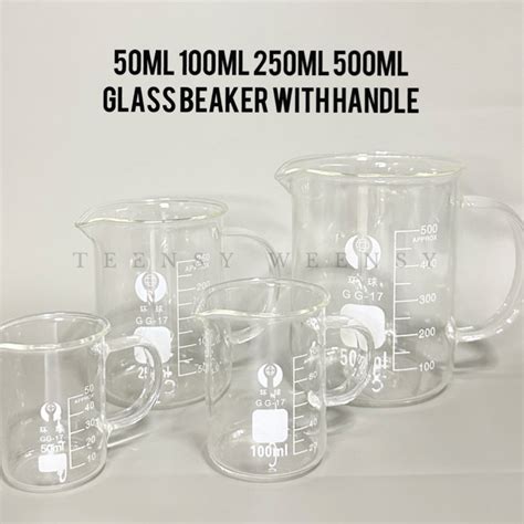 50ml 100ml 250ml 500ml Glass Beaker With Handle Borosilicate