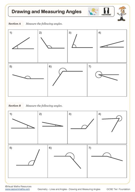 measure draw and classify angles worksheets