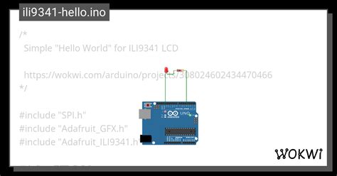 Ili9341 Hello Ino Wokwi ESP32 STM32 Arduino Simulator