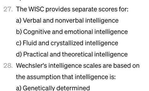 Solved The Wisc Provides Separate Scores Fora verbal And Solved The Wisc Provides Separate Scores Fora verbal And