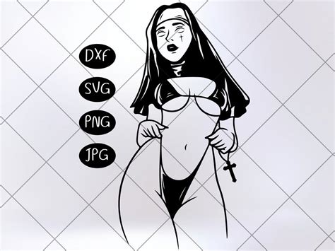 Sexy Nun Svg Sexy Nun Svg Bad Nun Tattoo Sexy Svg Cross Svg