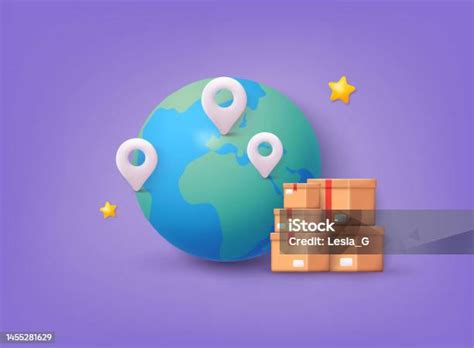 쌓인 밀봉 된 상품 골판지 상자 더미 배송 추적이 포함된 지도 Gps 네비게이터 포인터 3d 벡터 그림입니다 쇼핑에 대한 스톡 벡터 아트 및 기타 이미지 Istock