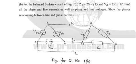 Solved B For The Balanced 3 Phase Circuit Of Fig